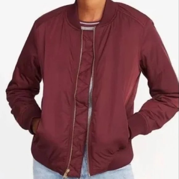 Old Navy | Jackets & Coats | Maroon Bomber Jacket | Poshmark